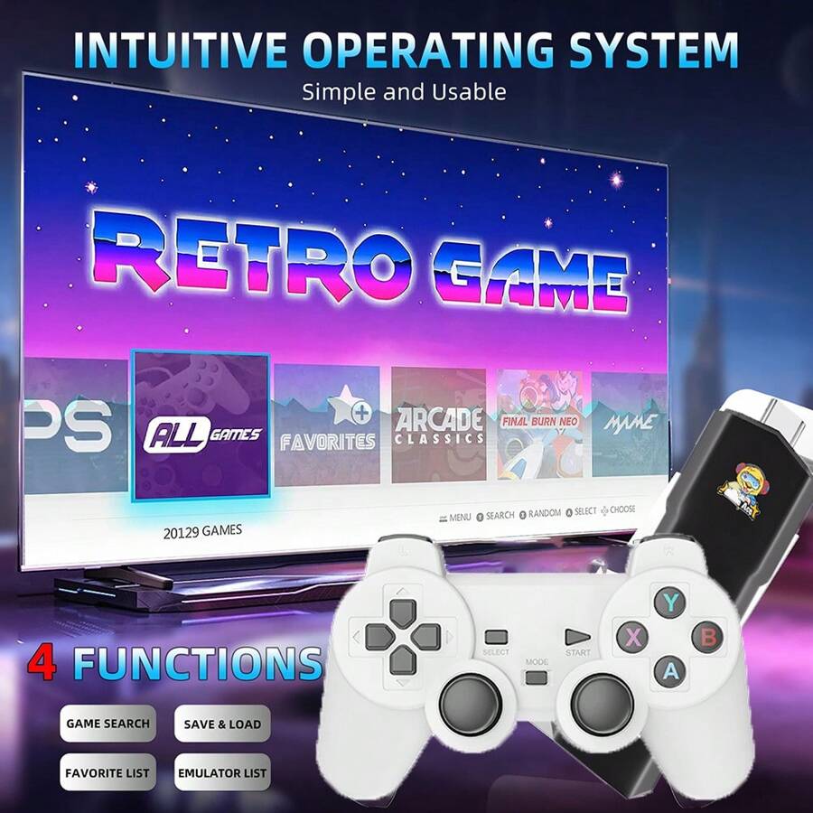 Bâton de jeu vidéo mini TV X3, bâton de jeu rétro sans fil, console de ...