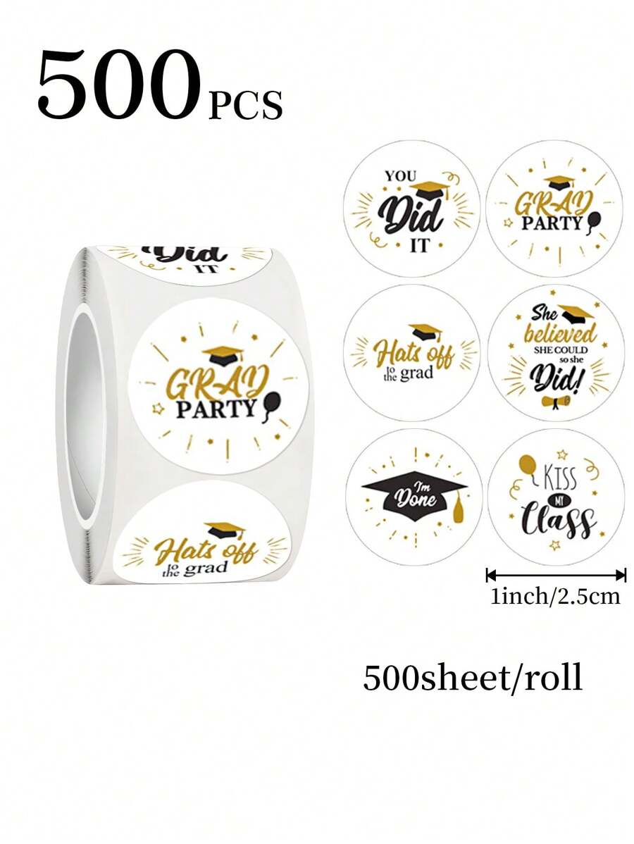 500pcs/Roll Graduation Stickers, Round Non-Adhesive Labels For ...