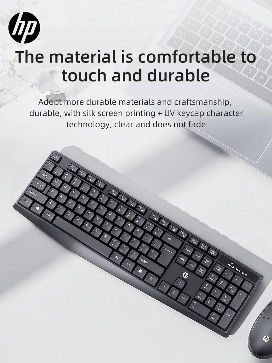 HP Combinación de teclado inalámbrico y ratón HP negro de 108 teclas ...