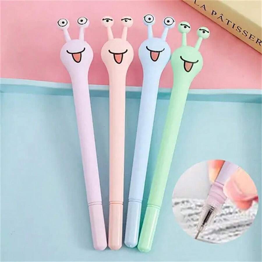 4pcs Eye-Popping Snail Soft Gel Pen Botanical Creative Rollerball Pen ...