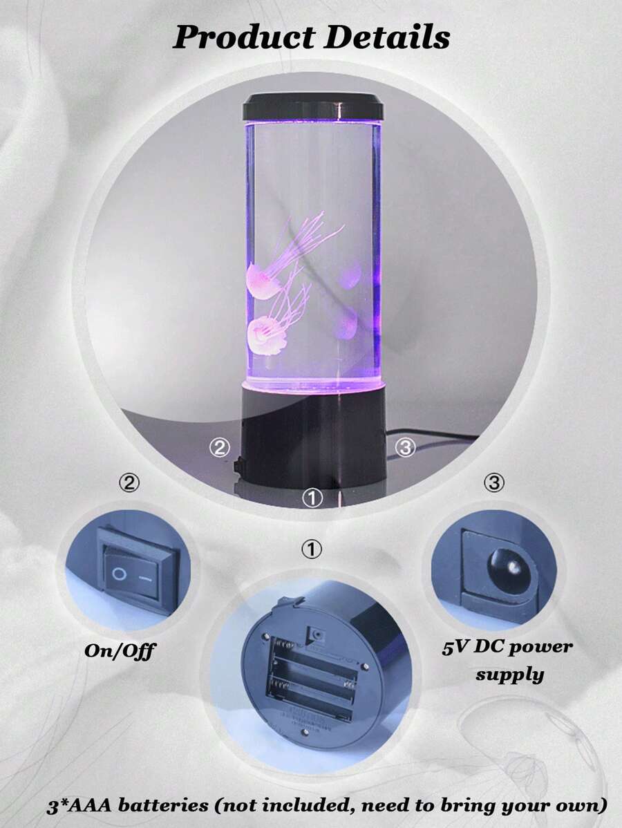 Aquarium Lamp Jellyfish Lamp Fish Tank Decor Remote Control RGB ...