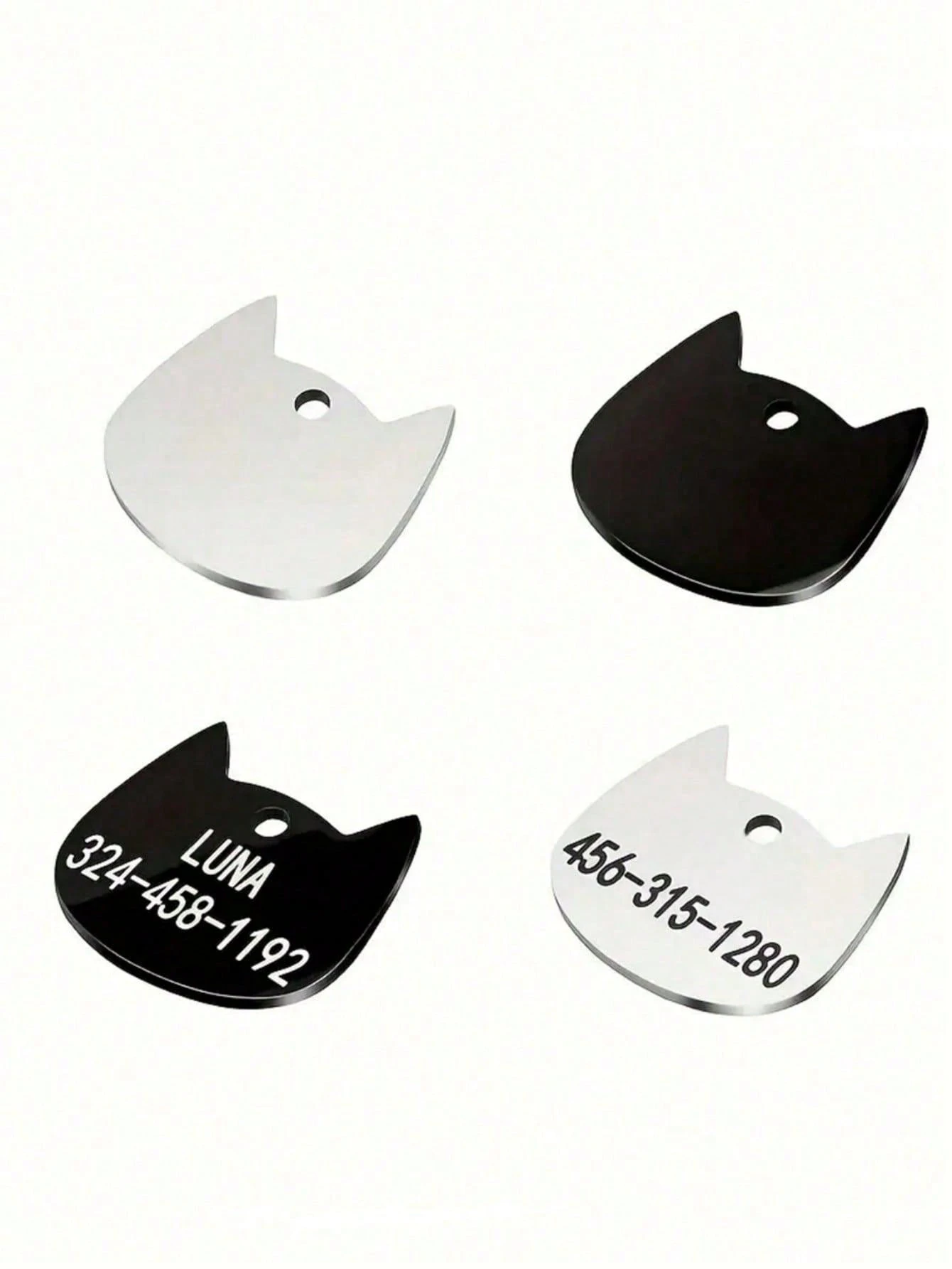 Personalized Stainless Steel Cat Name Tags - Engraved With Your Cat's ...