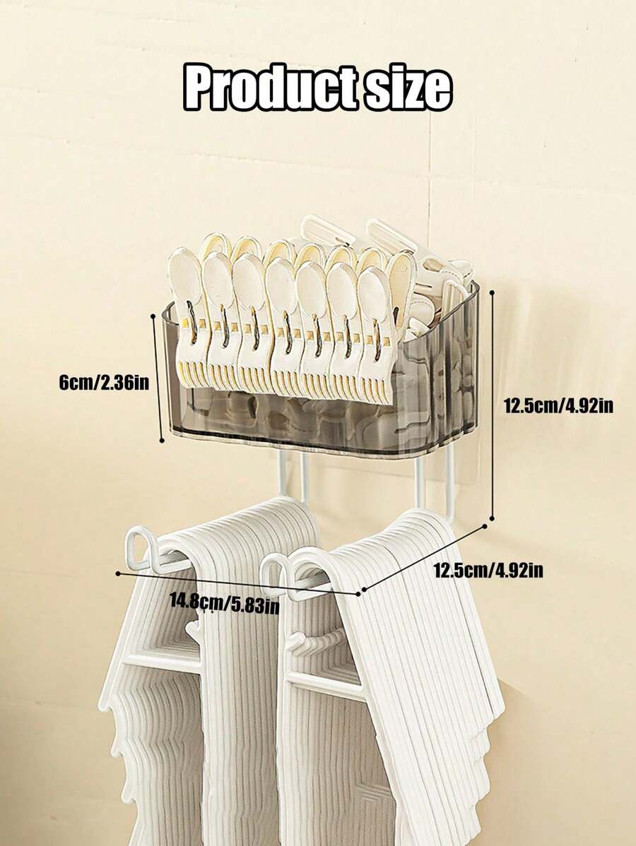 1pc Perforation-Free Wall Hanging Storage Rack Sundries Arrangement ...