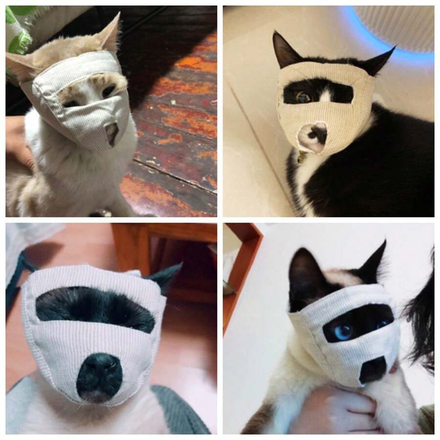 1pc Cat Face Mask, Cat Eye Mask Auxiliary, Pet Cat Eye Mask, Soft ...