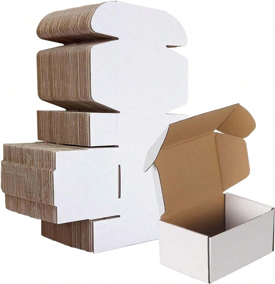 50pcs Corrugated Paper Gift Boxes, 6x4x3 Inch Sturdy Cardboard ...