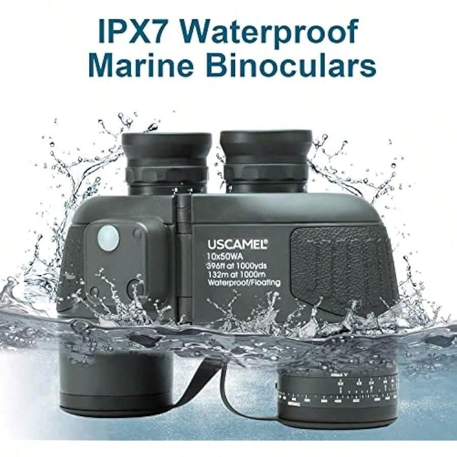 USCAMEL 10X50 Marine Binoculars For Adults With Rangefinder Compass ...