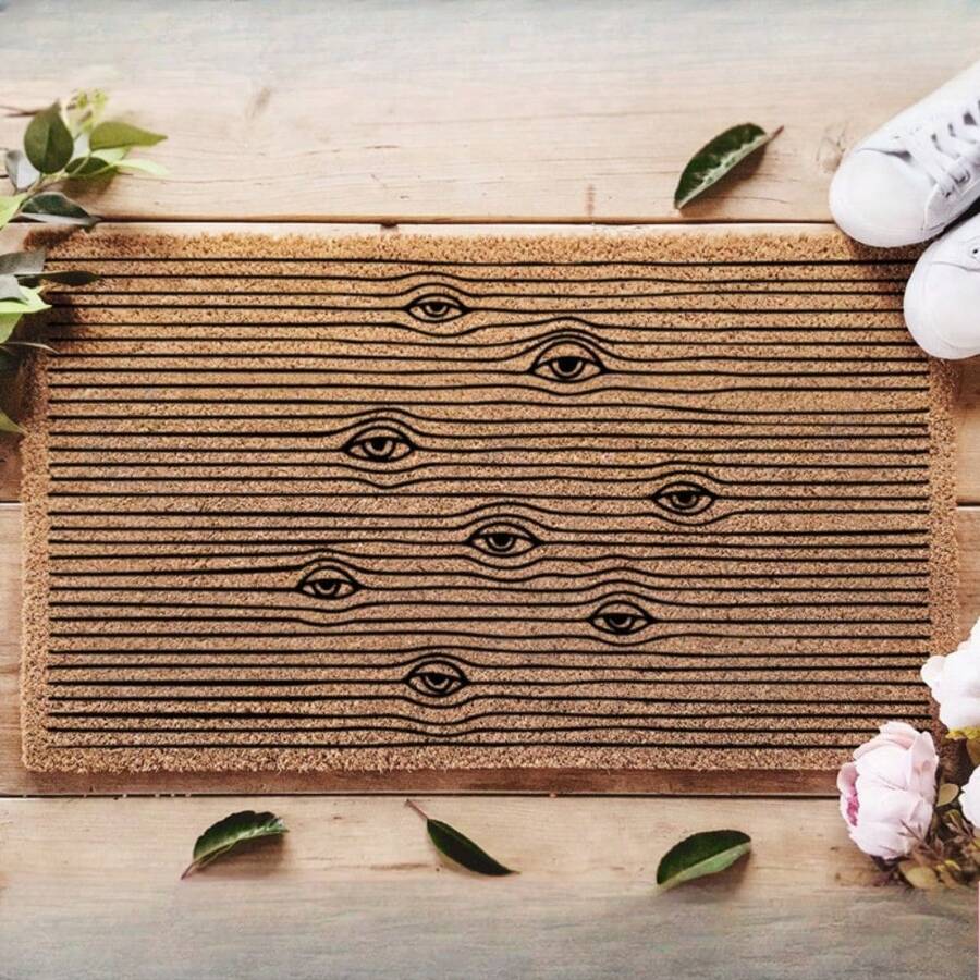 Eye Pattern Doormat, Evil Eye Coir Door Mat, Check Your Vibe Entry Way ...