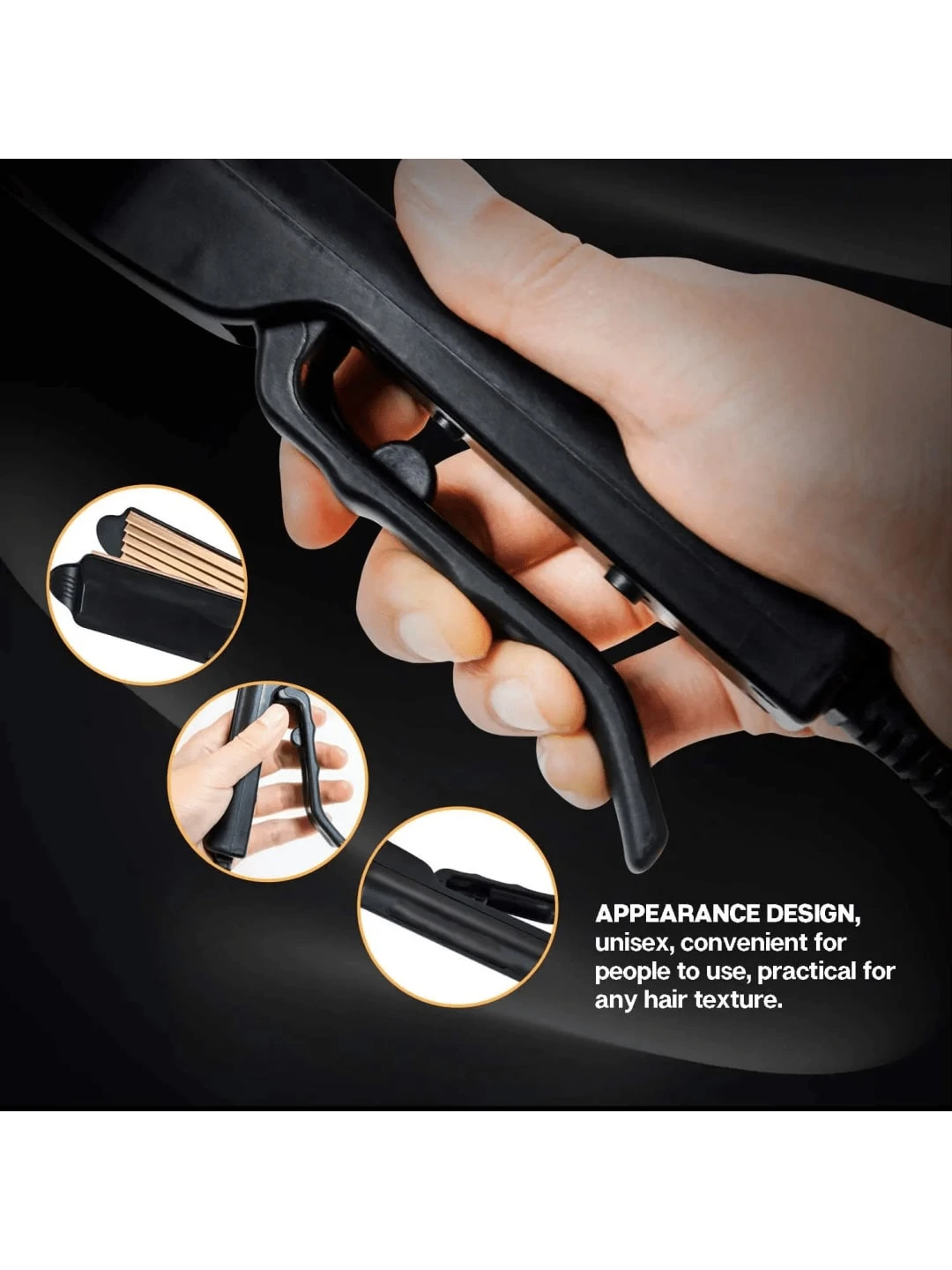 Professional Hair Crimper Wave Corn Iron Hot Curling Corrugated ...