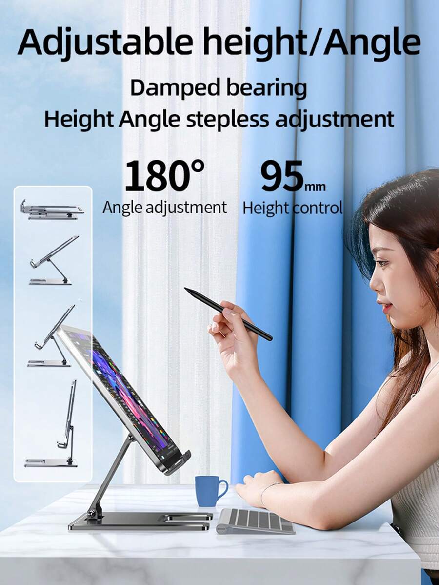 Tablet Stand Metal Adjustable Tablet Desktop Stand Compatible With IPad ...
