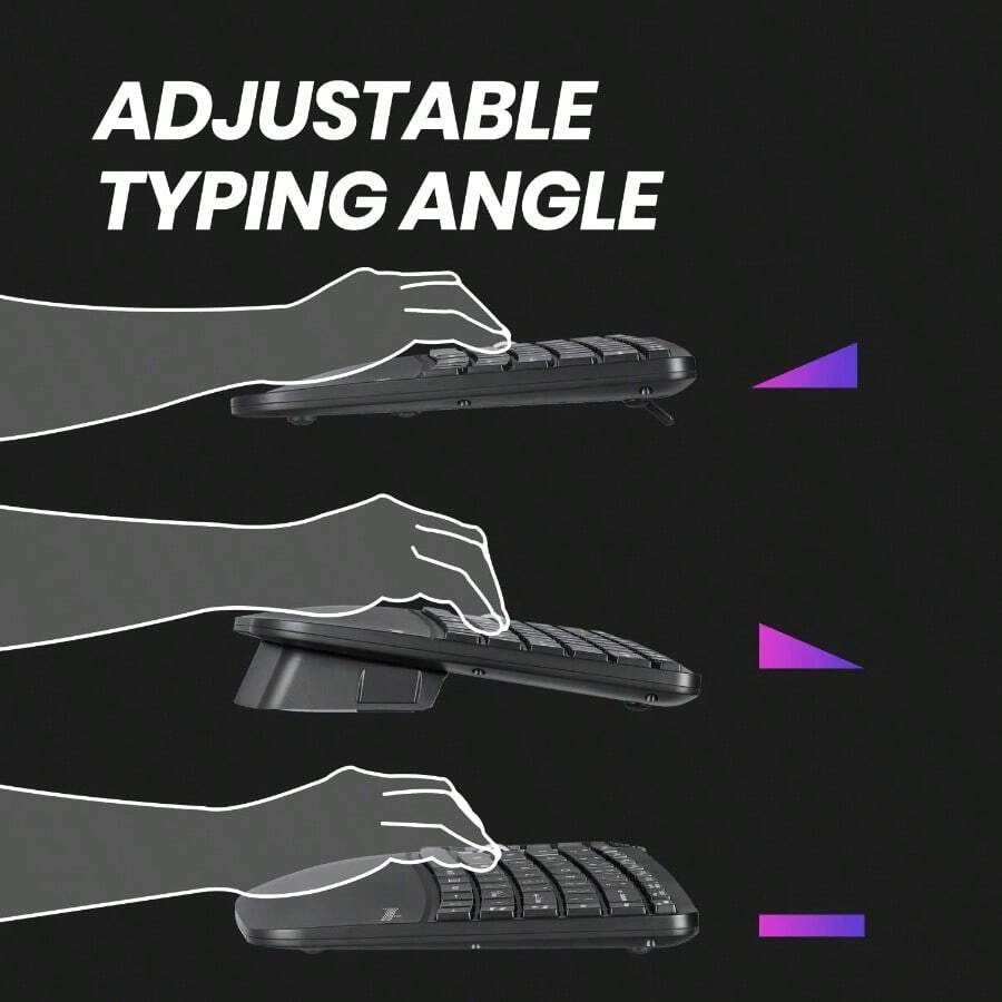 Perixx PERIDUO-606A Wireless Ergonomic Keyboard Set - Compact Split ...