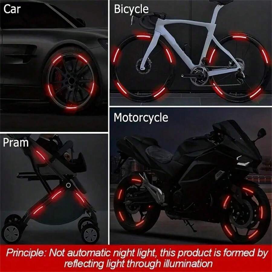 Multipurpose Reflective Strips, Car Wheel Hub Reflective Stickers, Bike/Motorcycle/Stroller ...