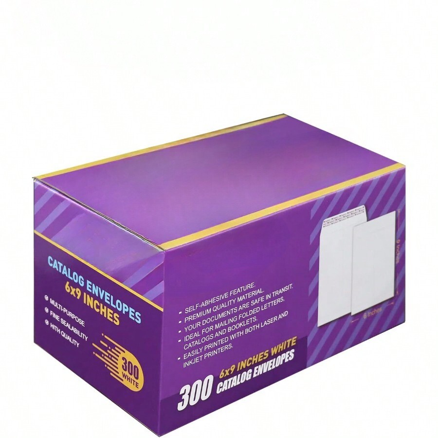 300 Pack 10x13 White Catalog Envelopes Peel & Seal Security Mailing ...