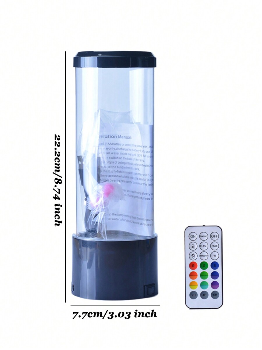 Aquarium Lamp Jellyfish Lamp Fish Tank Decor Remote Control RGB ...