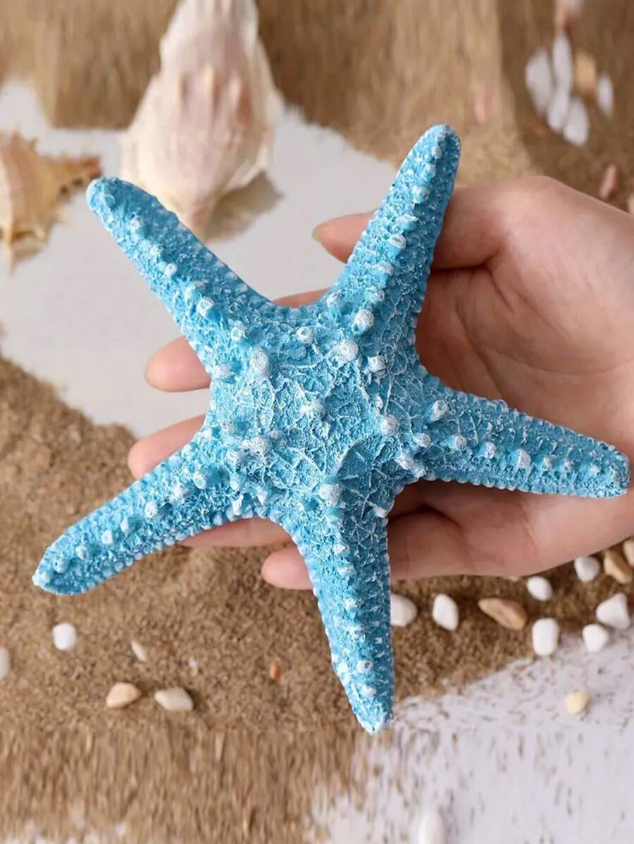 4 Pieces Blue Ocean Starfish Decorations, Resin Statue Art Crafts ...