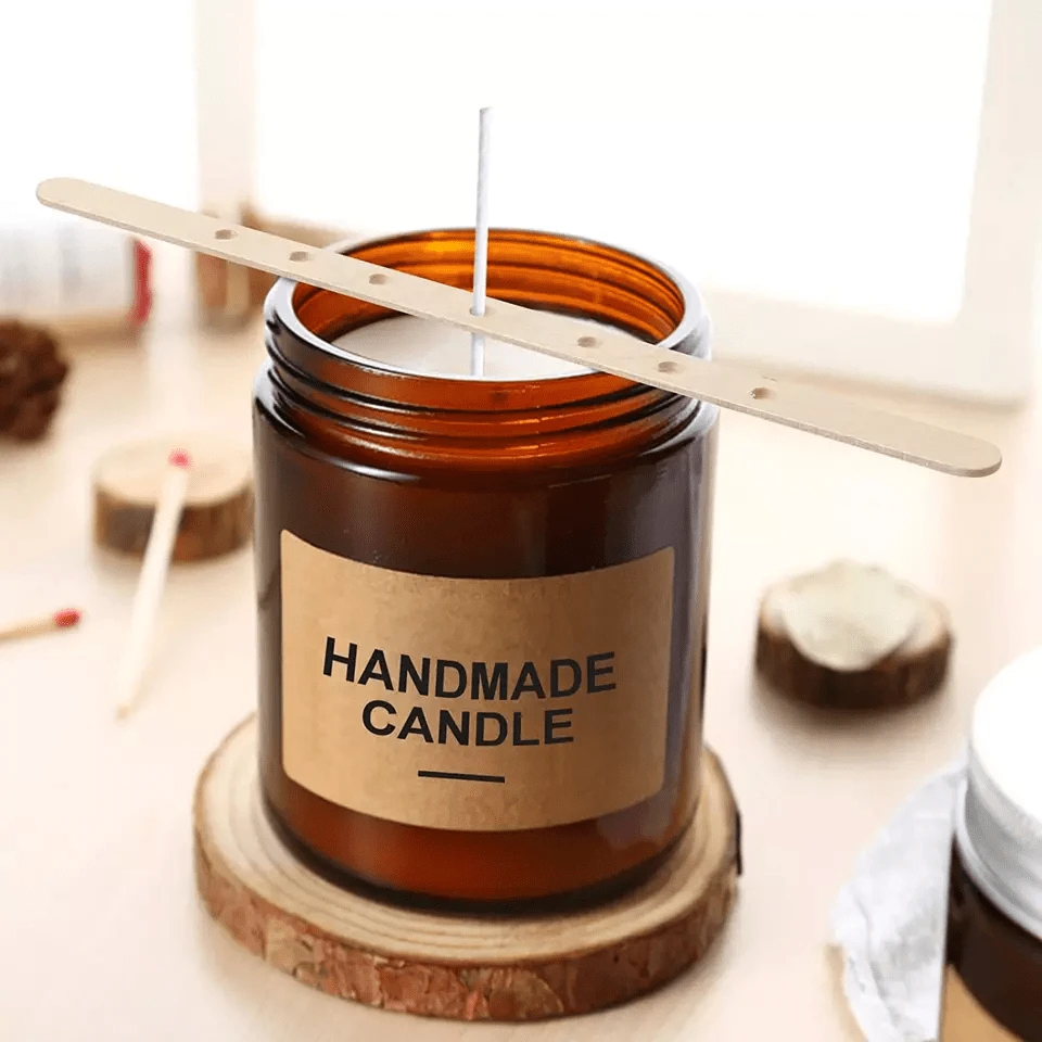 10 Pieces Of Wooden Wick Holders, Wick Centering Devices, Wick Strips ...
