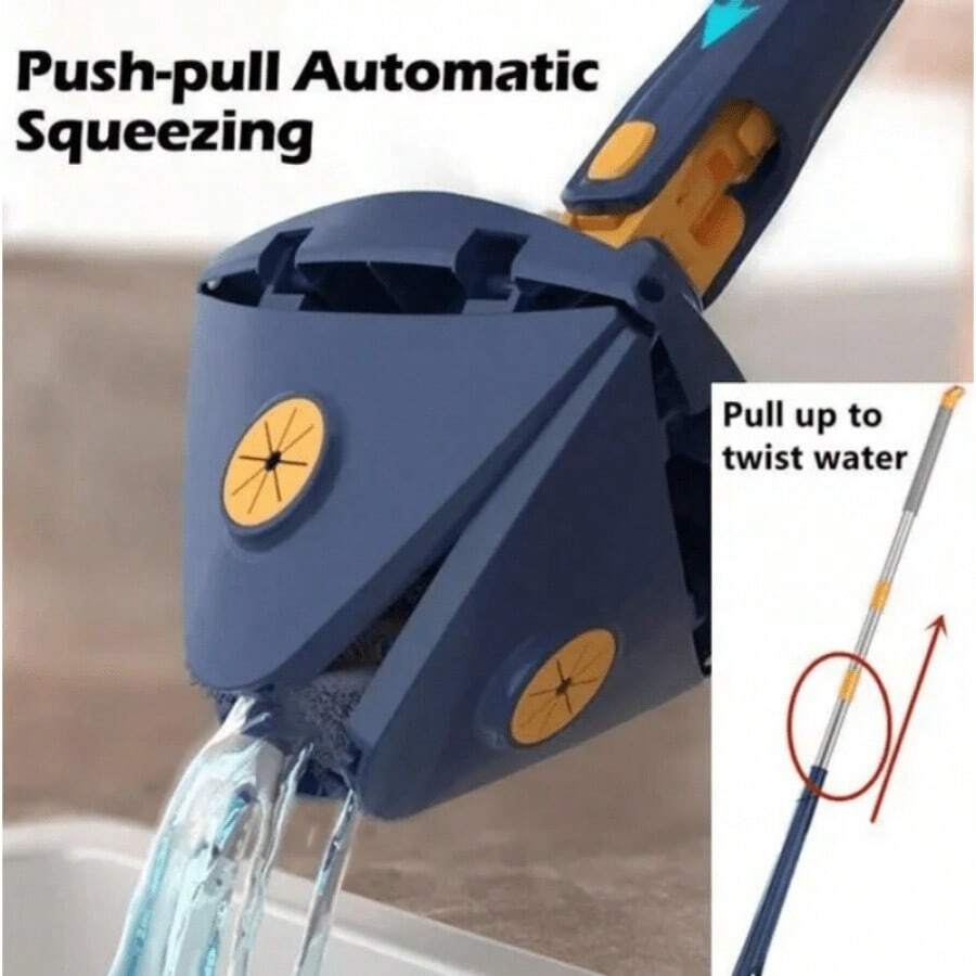 Set, Triangle Mop, 360 Degree Rotation Retractable Adjustable Cleaning ...