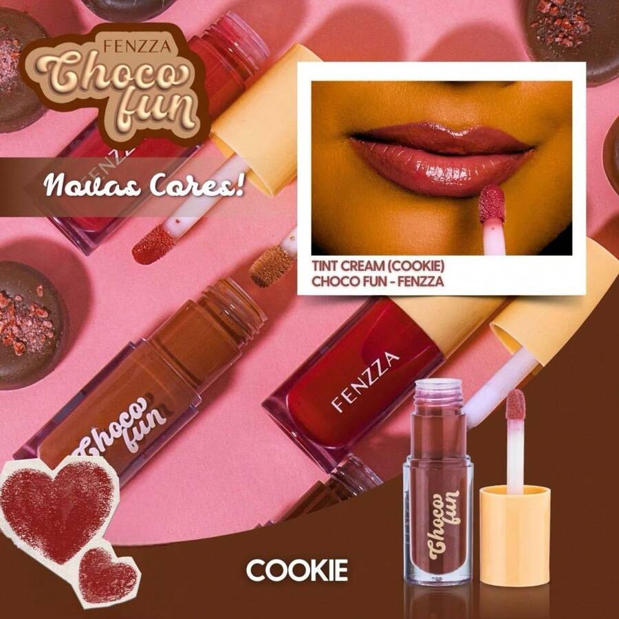 NOVO 2024 Gloss Lábial Tint Cream Choco Fun Fenzza LANÇAMENTO new ...