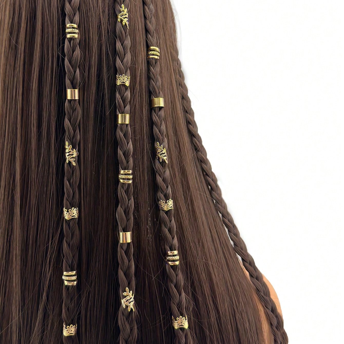 40PCS Alloy Hair Jewelry For Braids Multi Style Hair Cuffs Adjustable ...