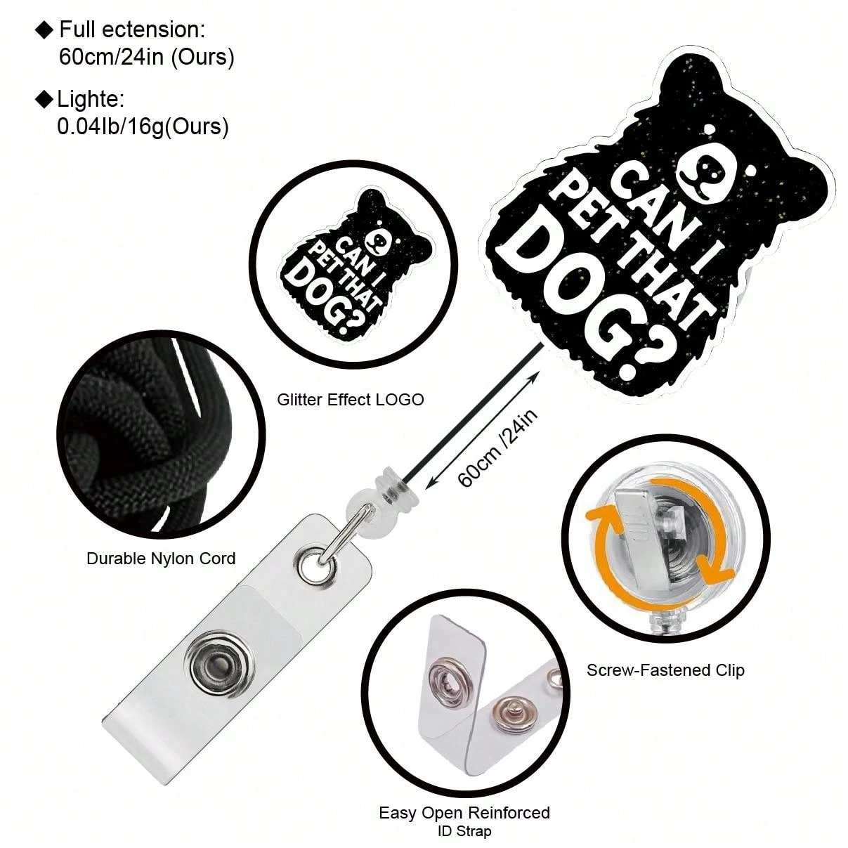 Lustiger Bären Abzeichen Roll Retractable Fun ID Kartenhalter Süßer ...