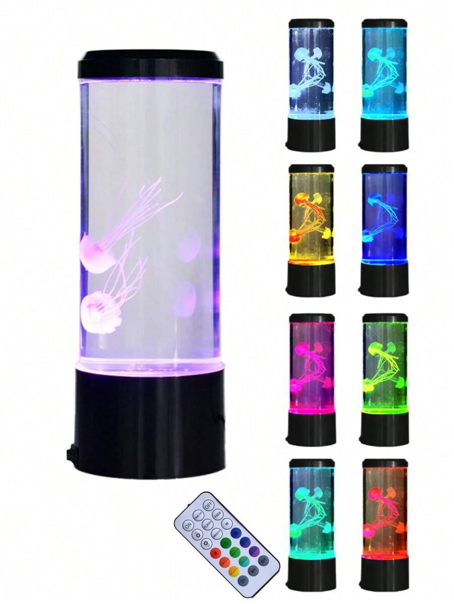 Aquarium Lamp Jellyfish Lamp Fish Tank Decor Remote Control RGB ...
