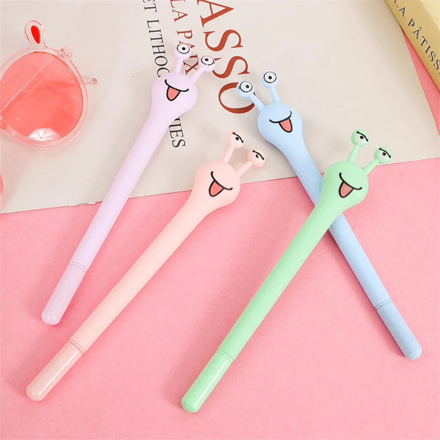 4pcs Eye-Popping Snail Soft Gel Pen Botanical Creative Rollerball Pen ...