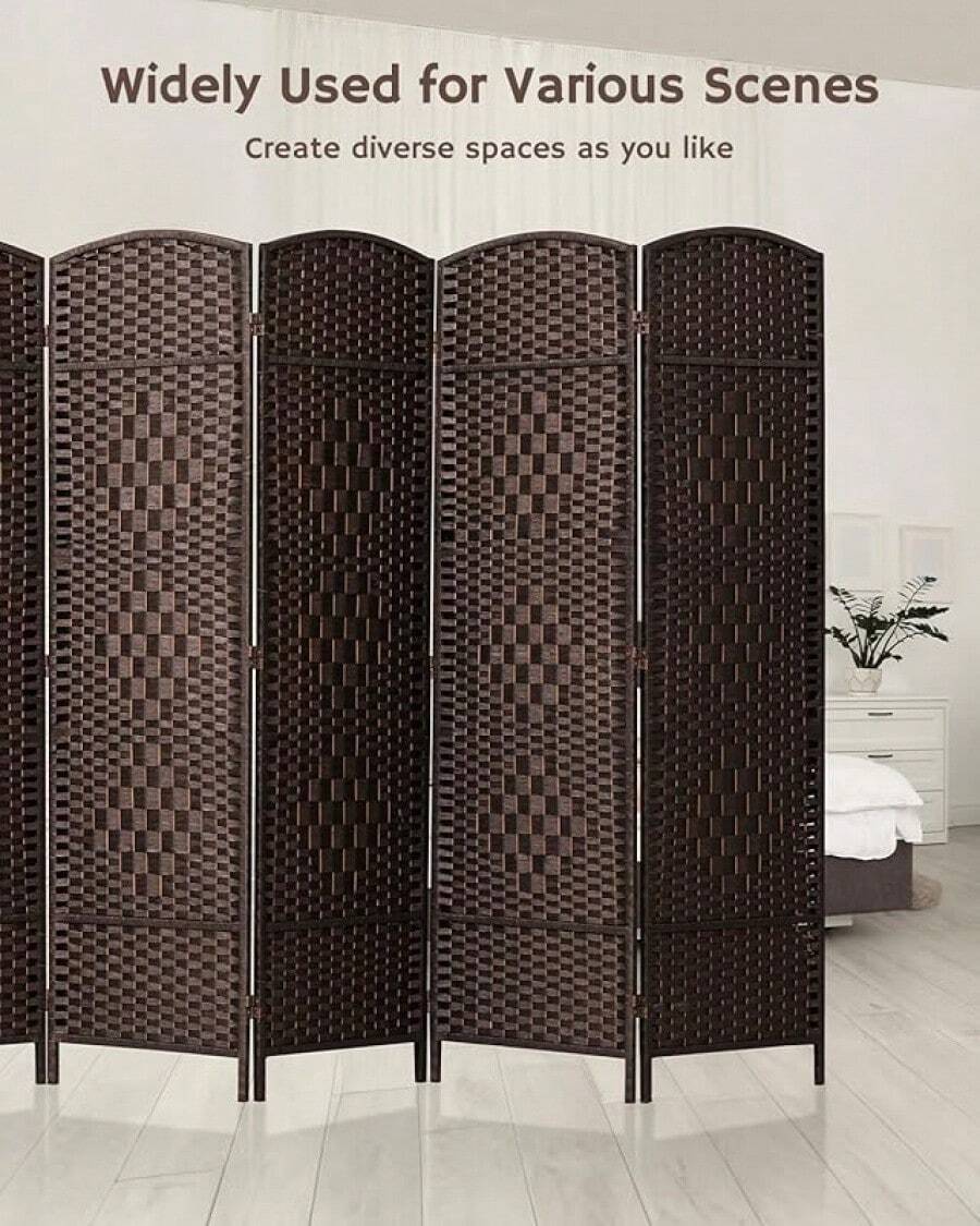 Room Divider 6ft. Tall Extra Wide Privacy Screen, Folding Privacy ...