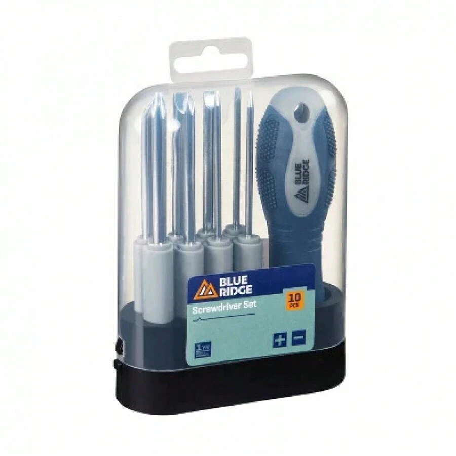 Blue Ridge Tools 10pc Screwdriver Set: Multibit Kit With Flathead ...