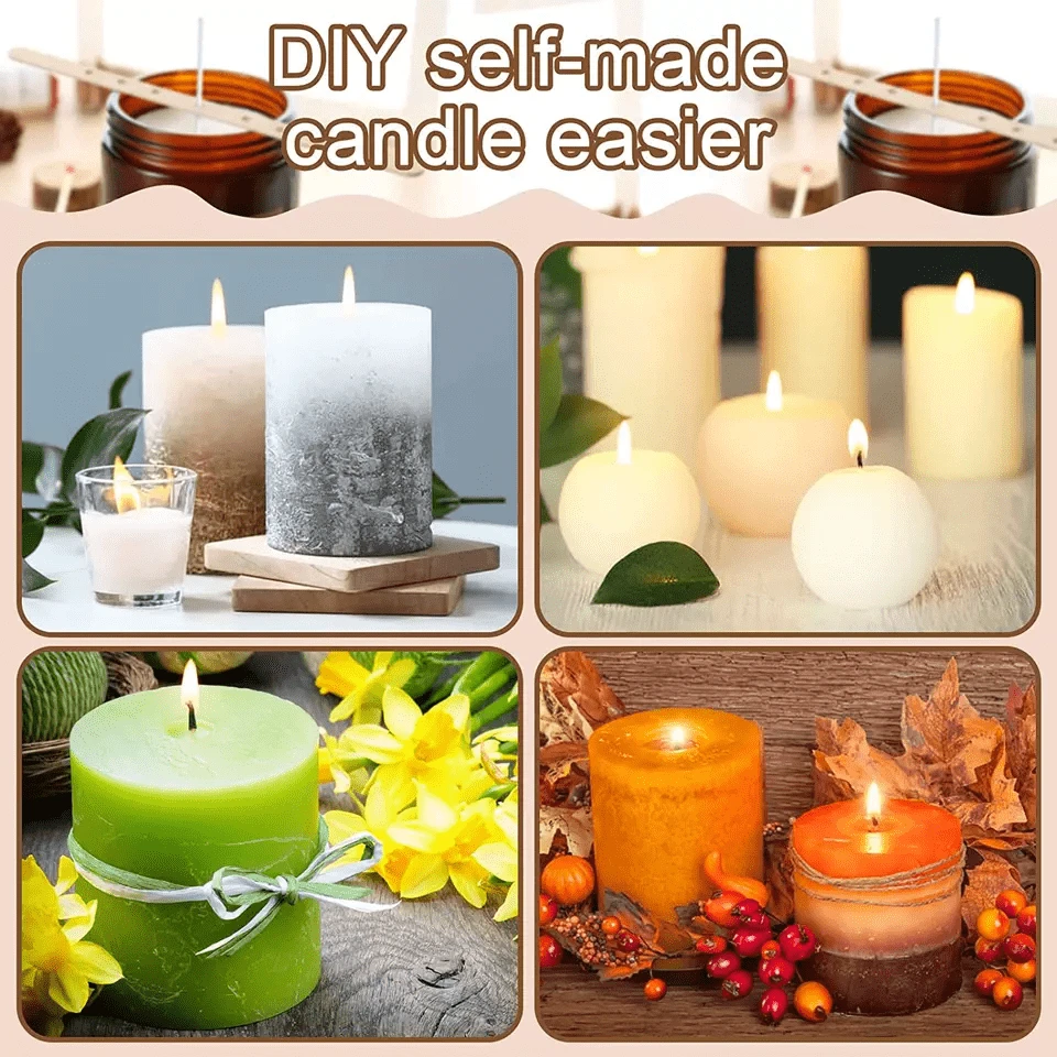 10 Pieces Of Wooden Wick Holders, Wick Centering Devices, Wick Strips ...