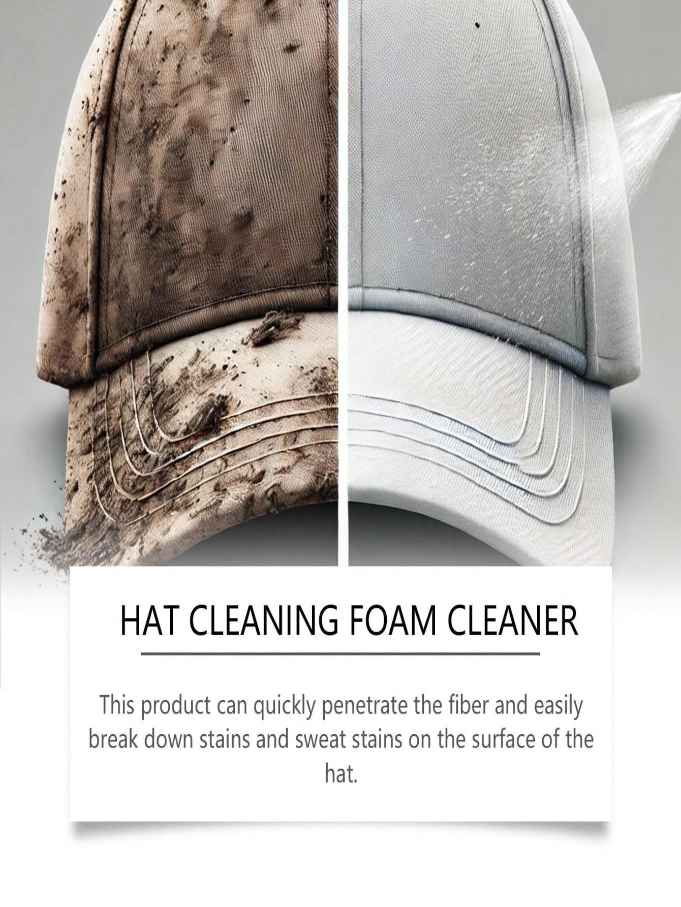発泡タイプの帽子クリーナー、水なしで汚れ、臭いを落とし、ドライクリーニングできるフォームクレンジングスプレー | #SHEINfashionweek
