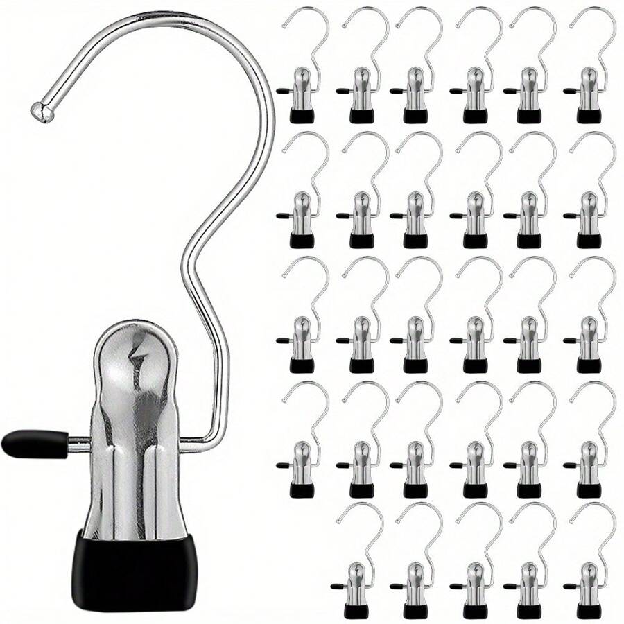 10/20/30 Pcs Stainless Steel Hanging Clips, For Hanging Heavy Items ...