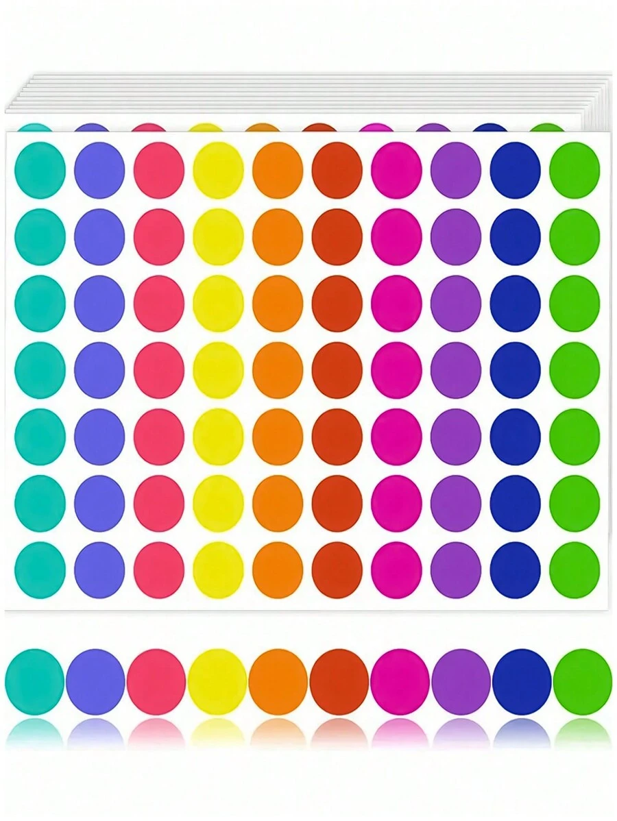 700pcs Colored Dot Stickers Round Color Coding Labels Polka Circle Dot ...