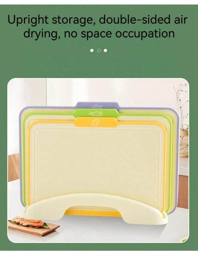 3-Piece Cutting Board Set With Removable Holder, Double-Sided Chopping ...