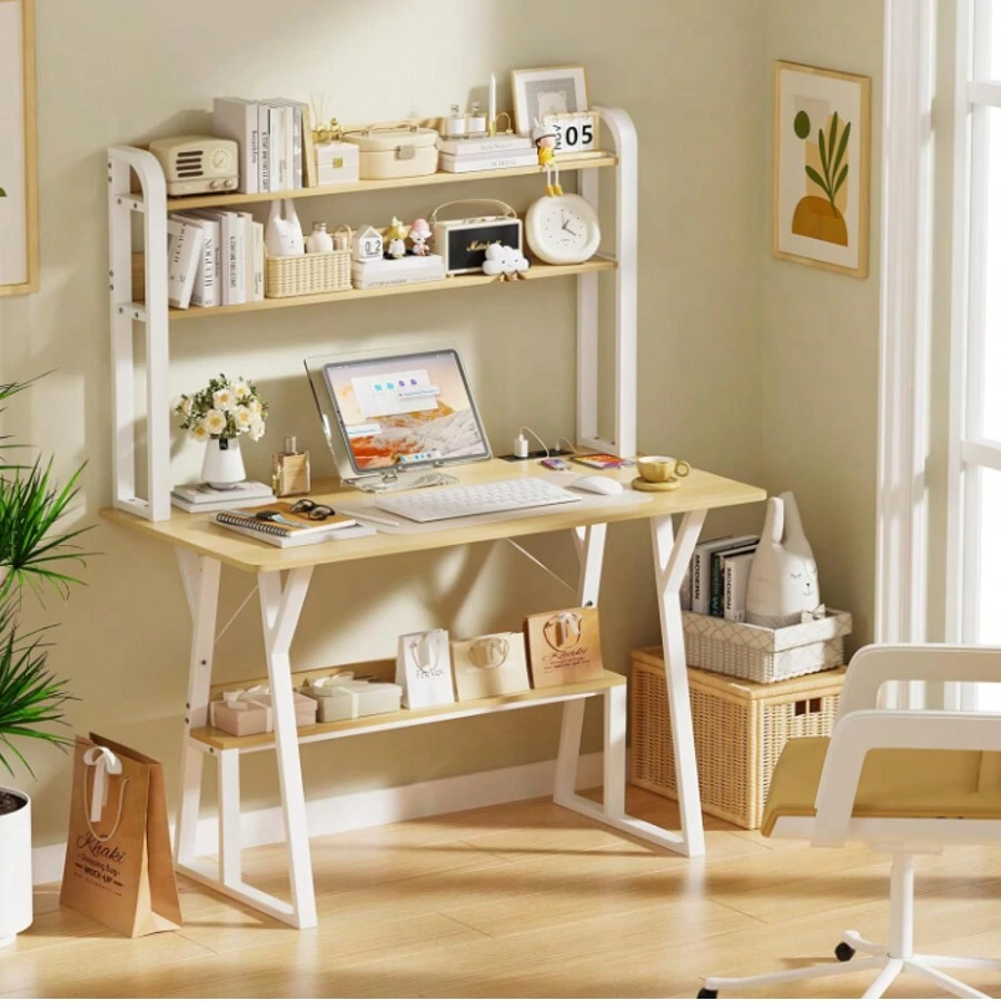Computer Desk With Storage Space, Computer Desk With Top And Bookcase ...