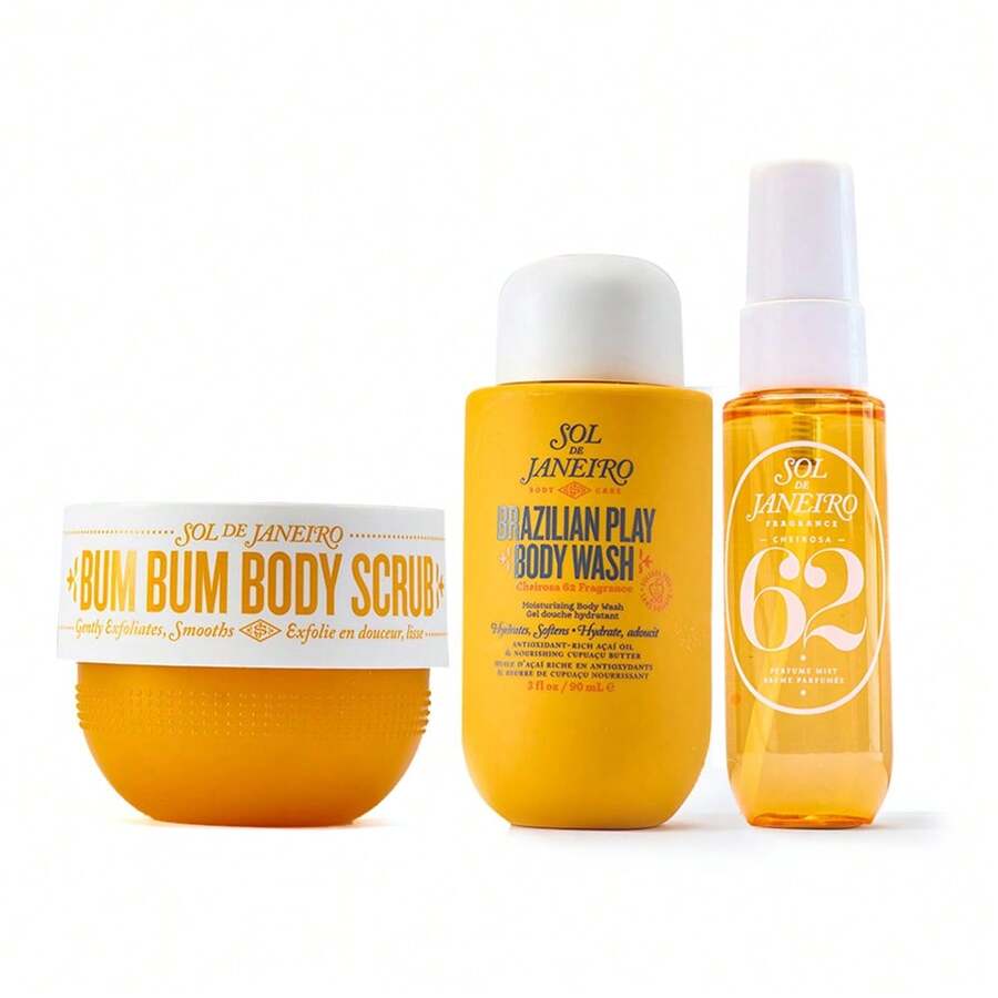 Sol De Janeiro Brazilian Bum Bum Body Scrub/ Play Body Wash /Cheirosa ...