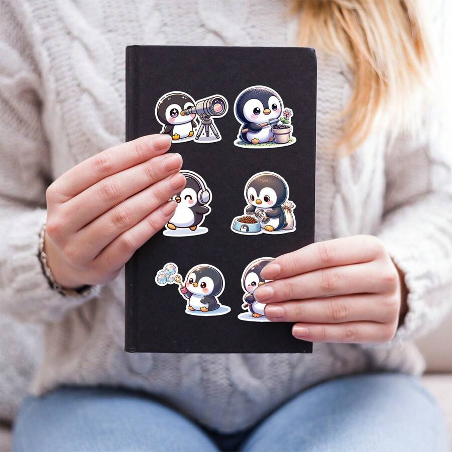 50PCS Cute Penguins Stickers Vinyl Aesthetics Stickers For Scrapbooking ...