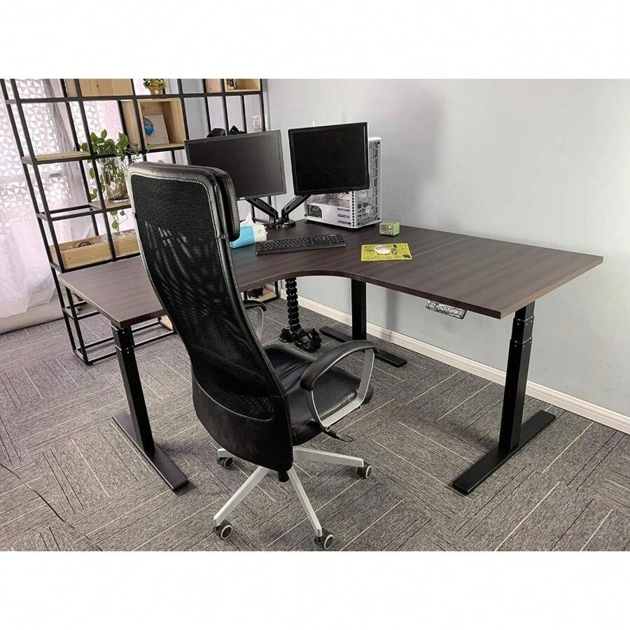 Shaped Height Adjustable Standing Corner Desk Frame, Ergonomic Sit ...