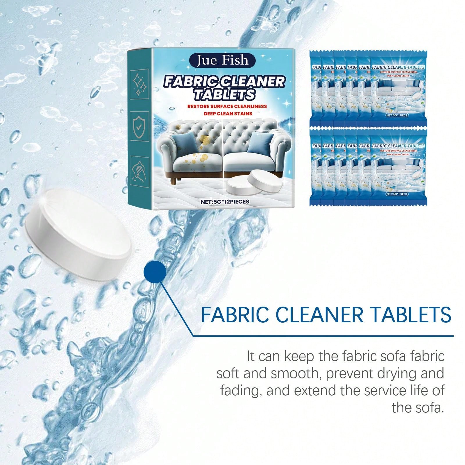Fabric Sofa Cleaning Effervescent Tablets - Multi-Effect Fabric Sofa ...