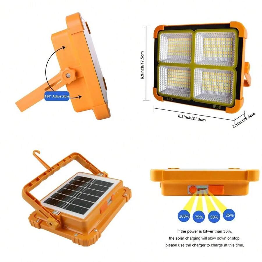 Camping Lantern High Solar Rechargeable LED Tent Light With Magnet ...
