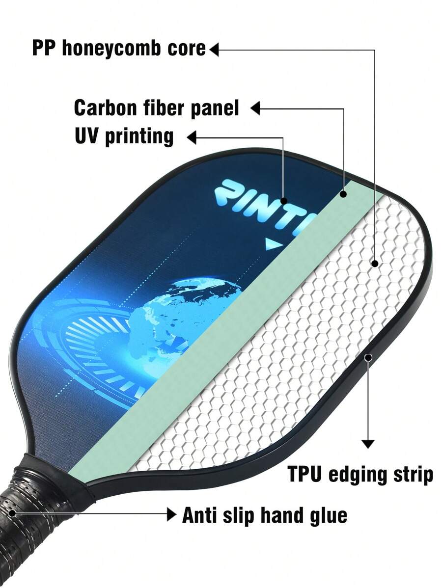 Beginner Fiberglass Pickleball Racket | Lightweight Honeycomb Core ...