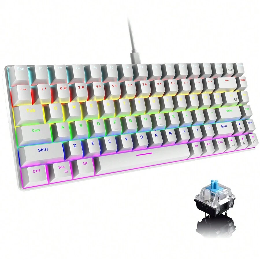 RF-84 Wired Mechanical Gaming Keyboard 84 Keys Ultra-Compact USB C ...