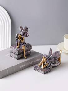 1pc Resin Angel Girl Book Statue Decor, For Home Decoration, Holiday ...