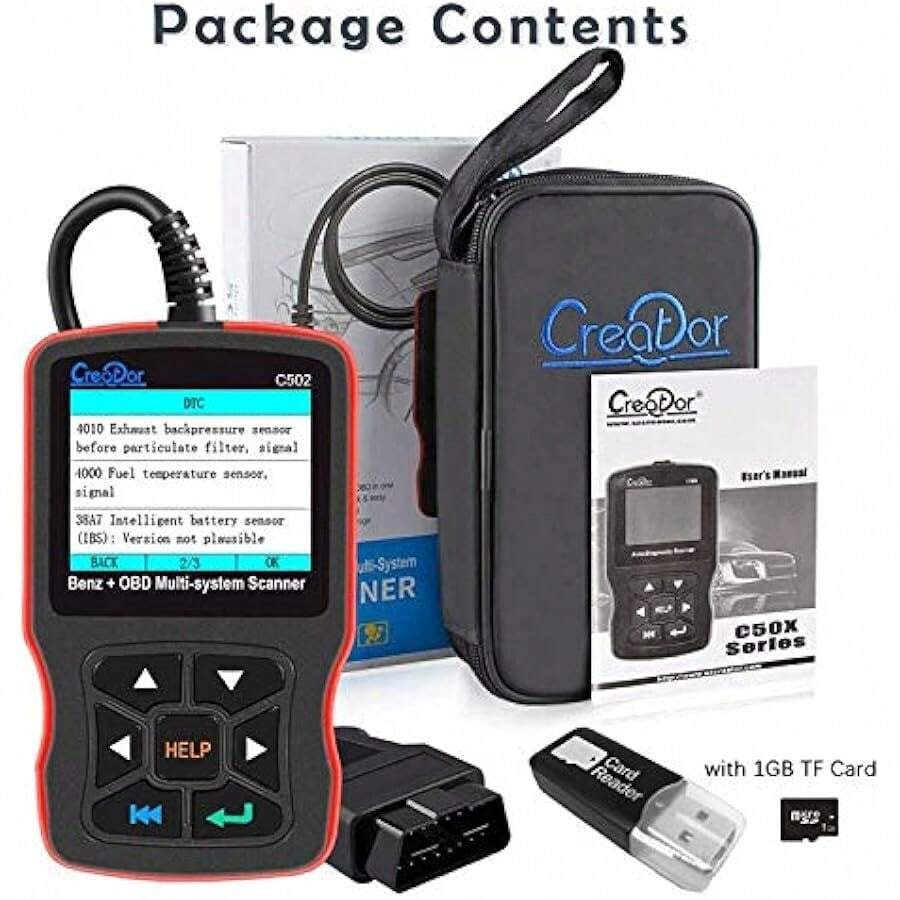 Creator C502 OBD2 Diagnostic Scanner For Mercedes-Benz Check Engine ...