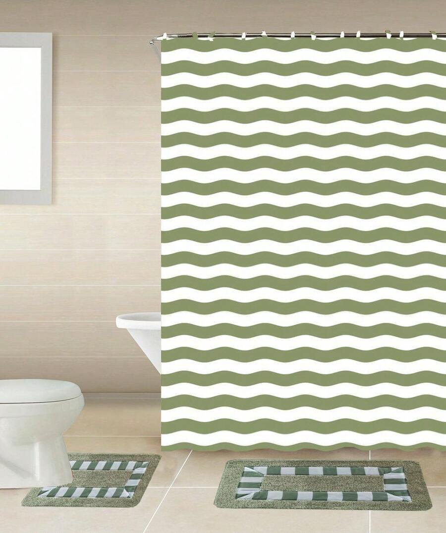 15PC Bathroom Rugs And Shower Curtain Set | SHEIN USA