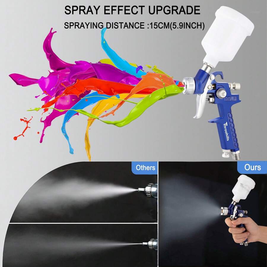 General Purpose Mini HVLP Spray Guns Auto Car Detail Paint Sprayer Spot ...