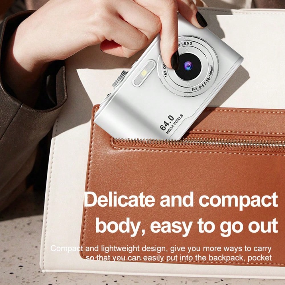 Fotocamera compatta digitale da tasca per video con messa a fuoco ...