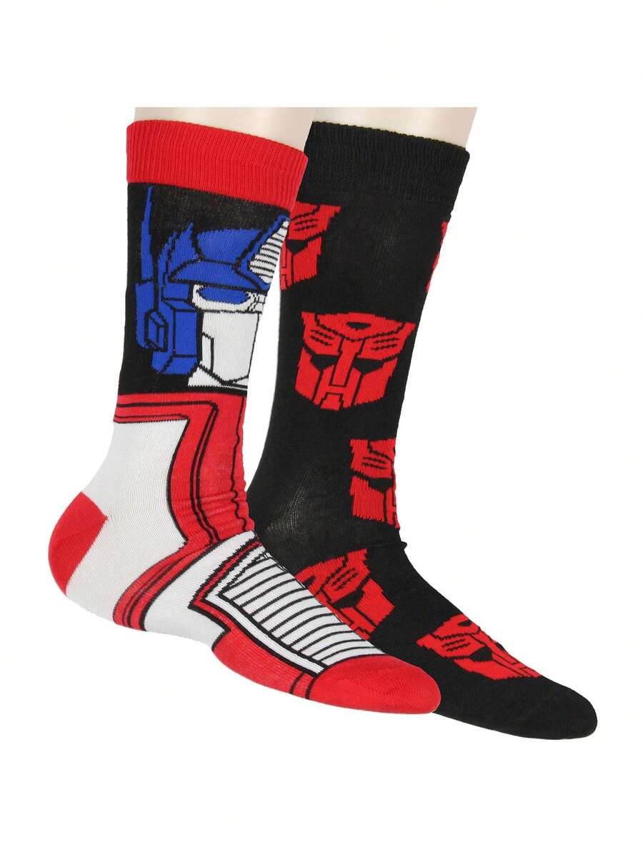 Transformers Men's Optimus Prime Autobot Logo 2-Pack Crew Socks Shoe ...