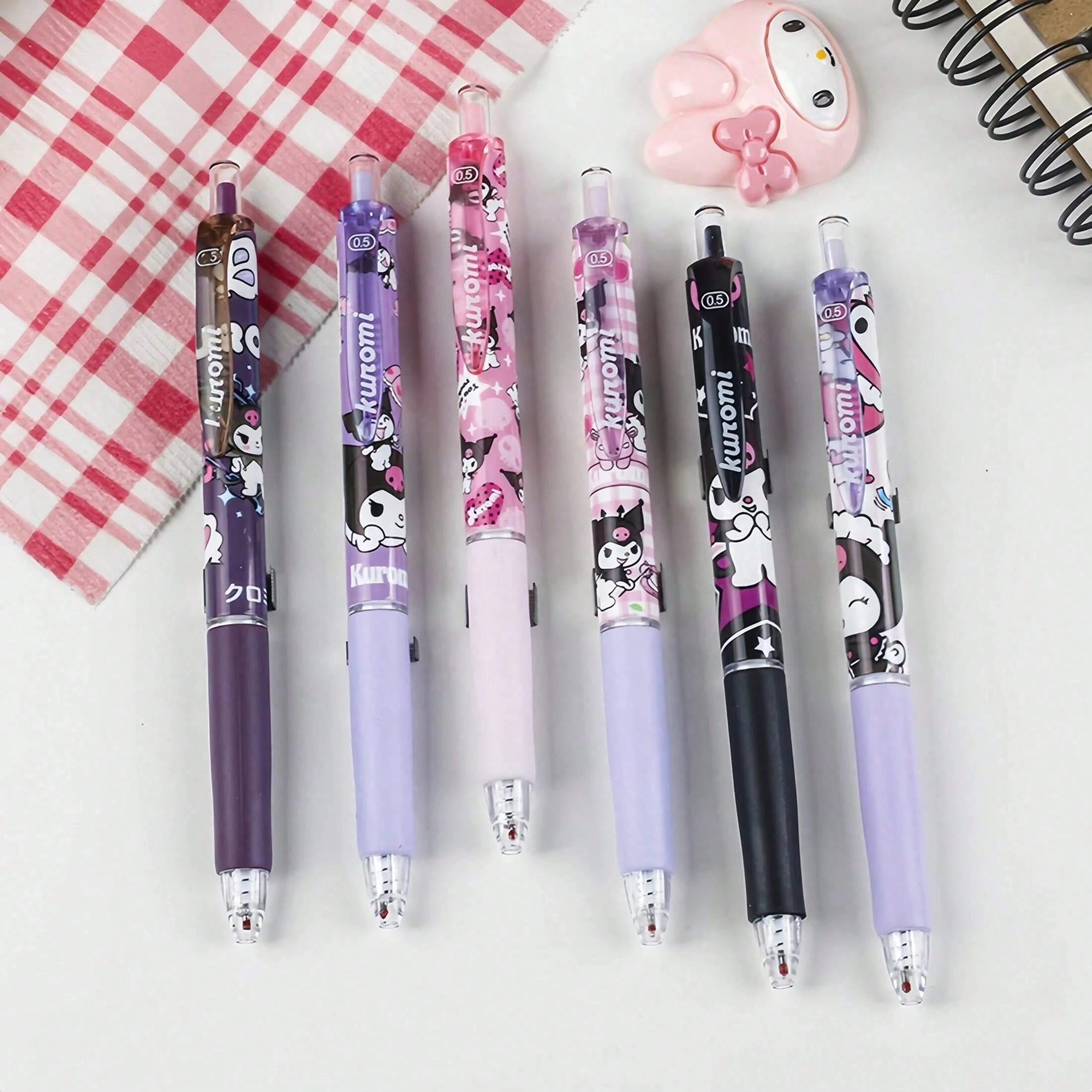 Sanrio 6Pcs Fine Writing Pens - College Ruled, Featherless, For Ages 12 ...