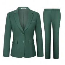 Women's 2 Piece Suit Lady 2 Button Business Work Office Slim Fit Blazer ...