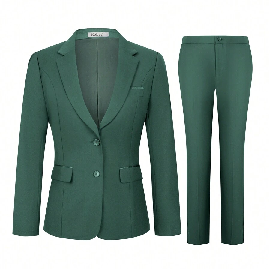 Women's 2 Piece Suit Lady 2 Button Business Work Office Slim Fit Blazer ...