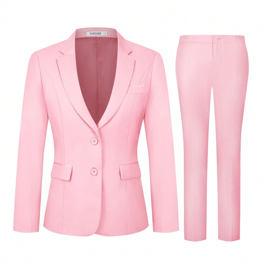 Women's 2 Piece Suit Lady 2 Button Business Work Office Slim Fit Blazer ...